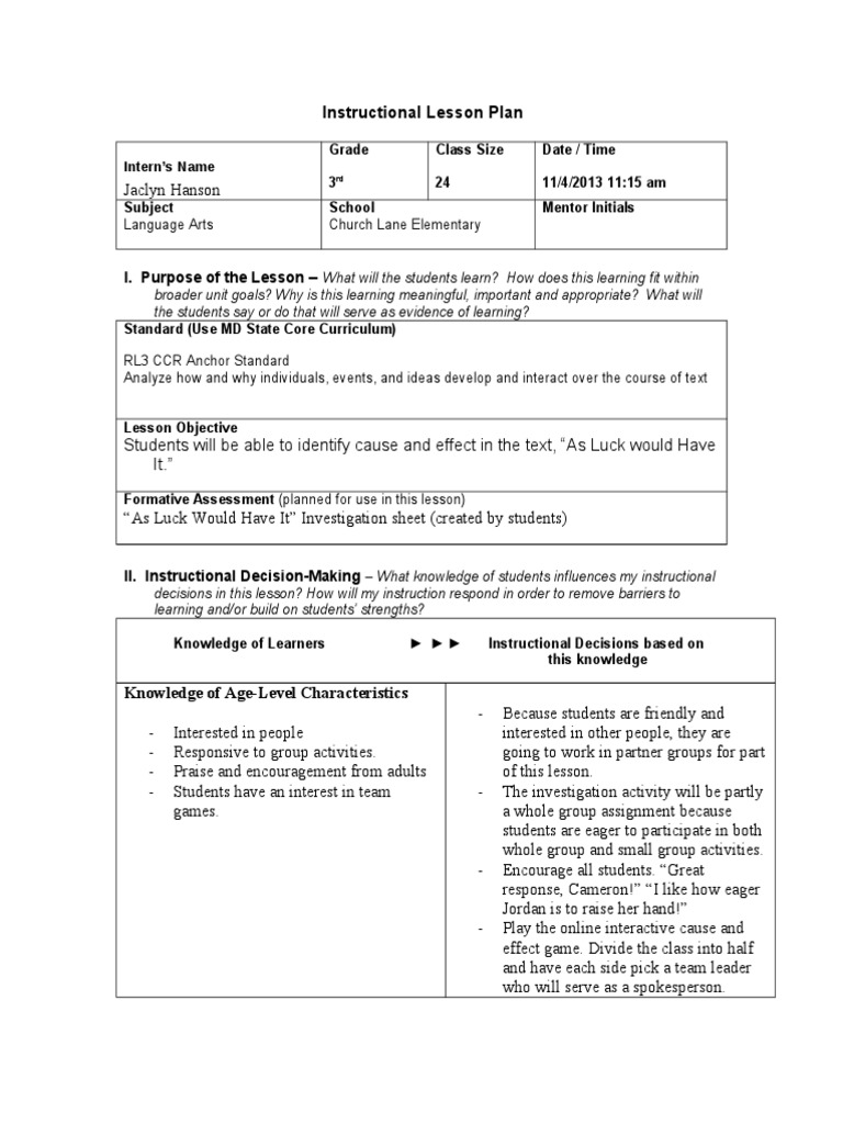 Comprehension Lesson Plan | PDF
