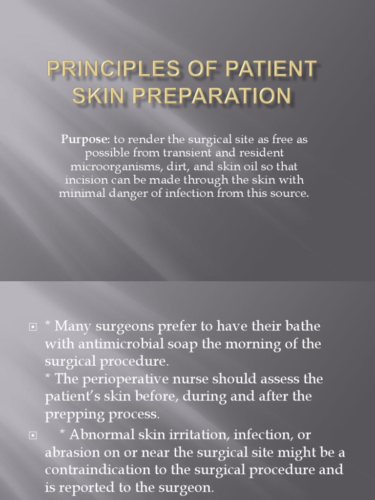 Principles of Patient Skin Preparation | PDF | Surgery | Vagina