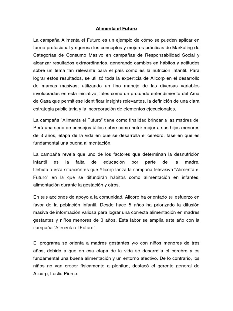 Alimenta El Futuro | PDF | Nutrición | Dieta y nutrición