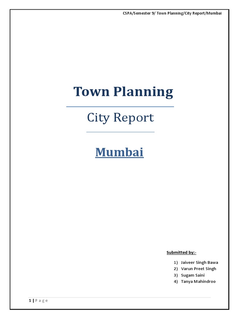 Mumbai City - Town Planning Report | PDF | Mumbai | Railway