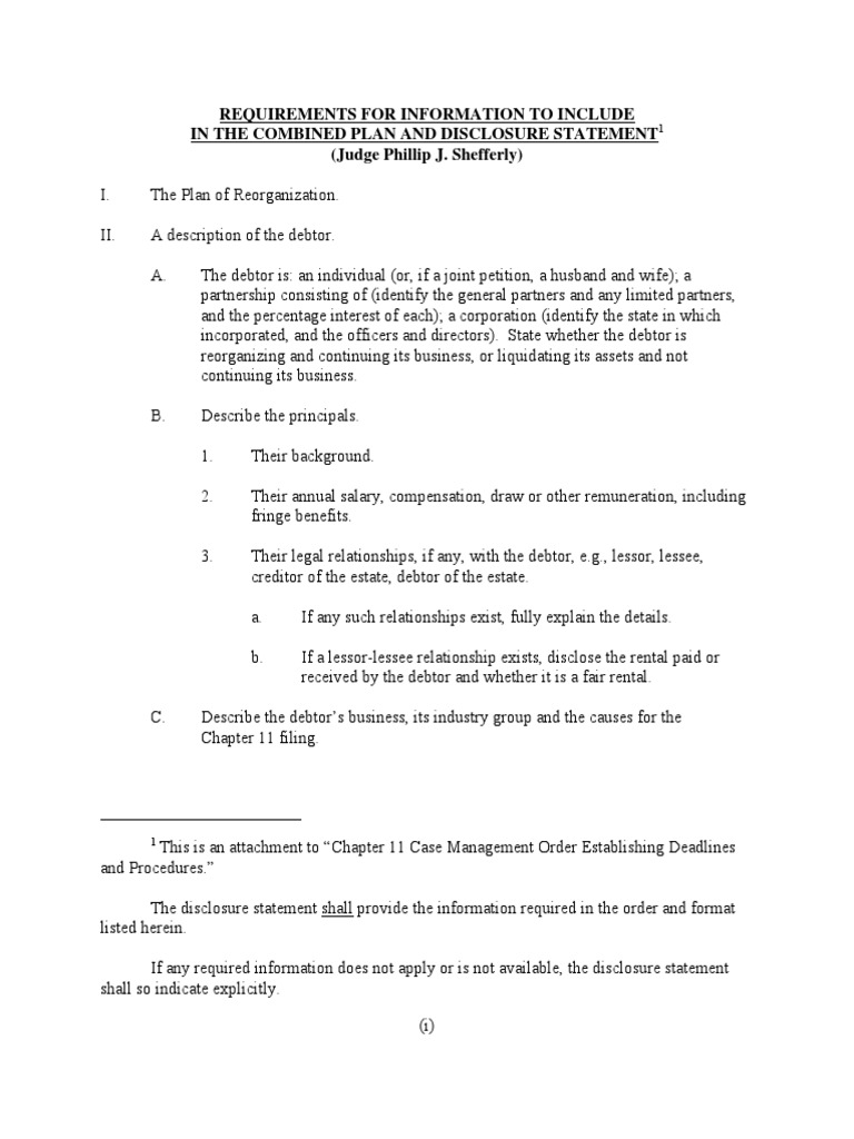 Requirements For Information To Include in The Combined Plan and ...