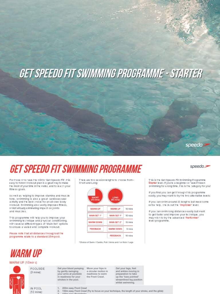 Get Speedo Fit Swimming Programme - Starter | PDF | Swimming (Sport ...