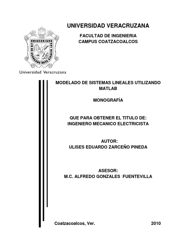 Modelado de Sistemas Lineales Utilizando Matlab | PDF | Matlab | Ecuaciones