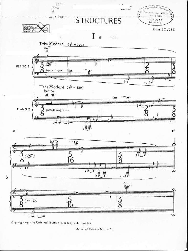 Boulez - Structures 1a (Partitura) | PDF