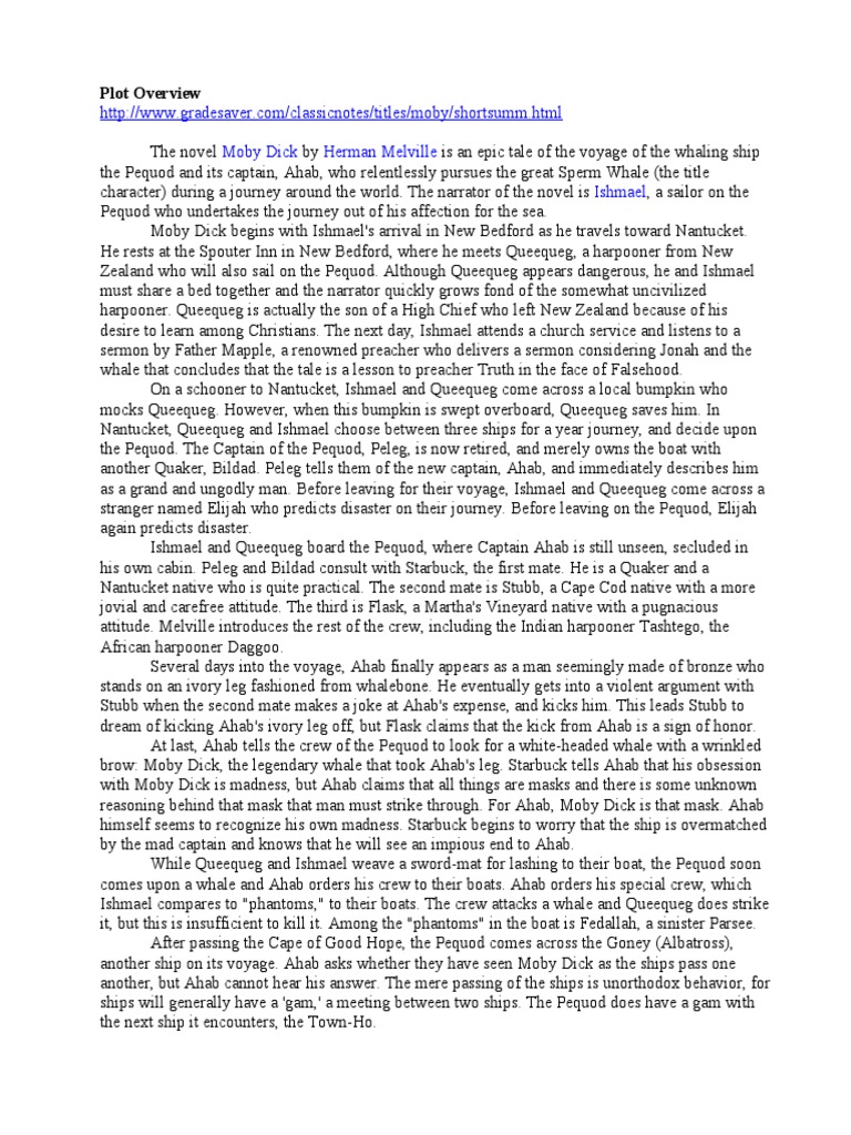 Moby Dick - Notes | PDF | Moby Dick | Ishmael (Moby Dick)