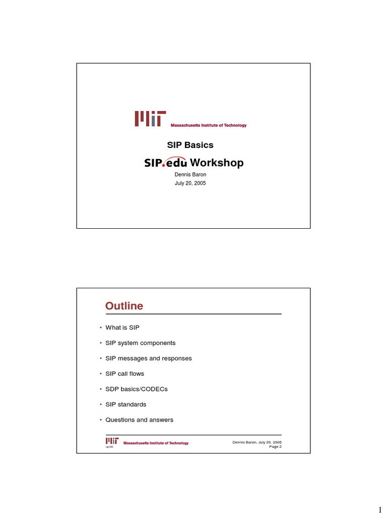 MIT - Sip Fundamentals | PDF | Session Initiation Protocol | Networking ...
