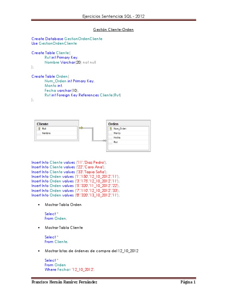Ejercicios Con Sentencias SQL | PDF | SQL | Tabla (base de datos)