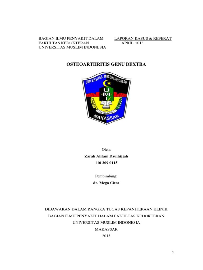 Referat Osteoartritis Genu | PDF