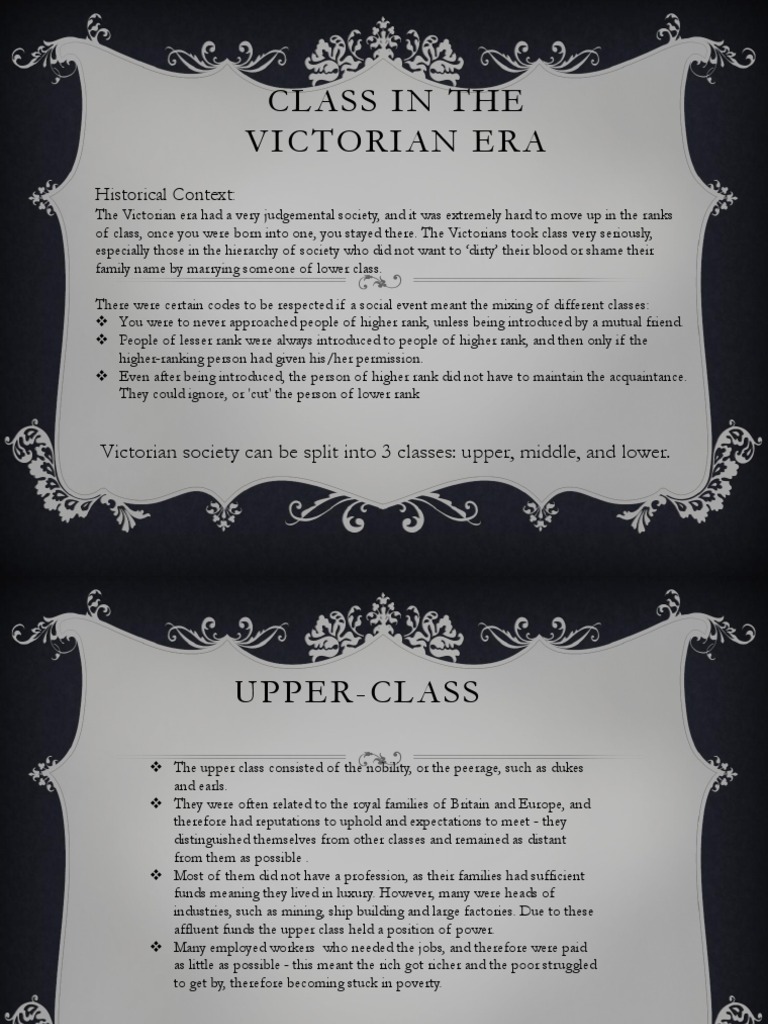 Class in The Victorian Era - English Literature AS | PDF | Estella ...