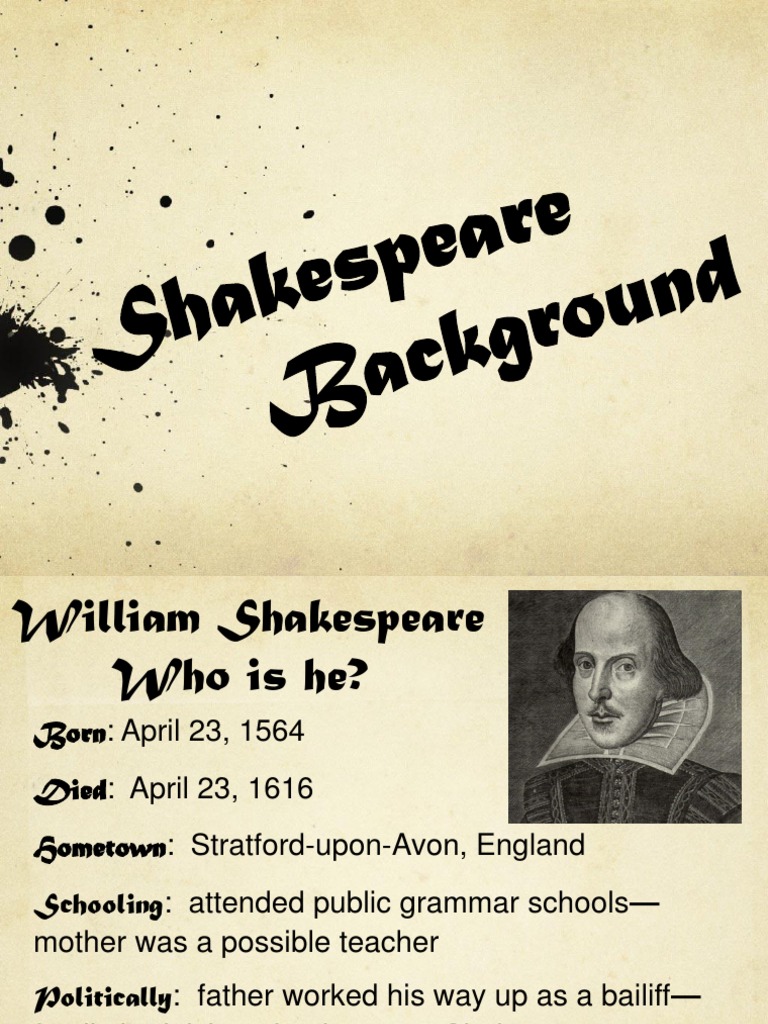 Shakespeare Background | PDF | William Shakespeare | Theatre