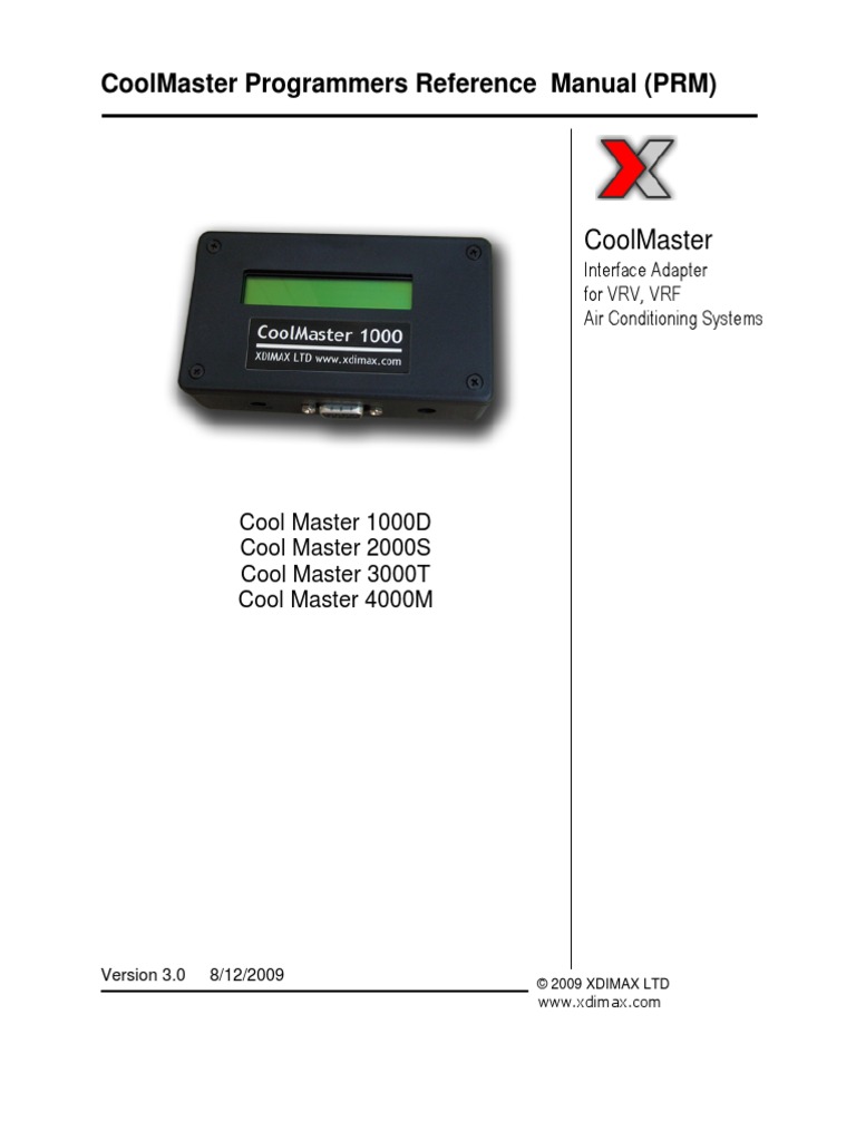 Coolmaster Programmers Reference Manual Prm Booting Electrical Connector