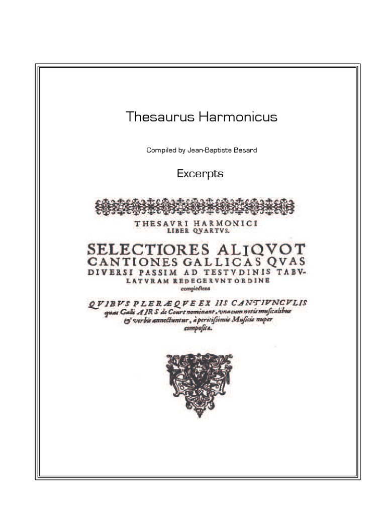 Besard's Thesaurus of Delicacies | PDF