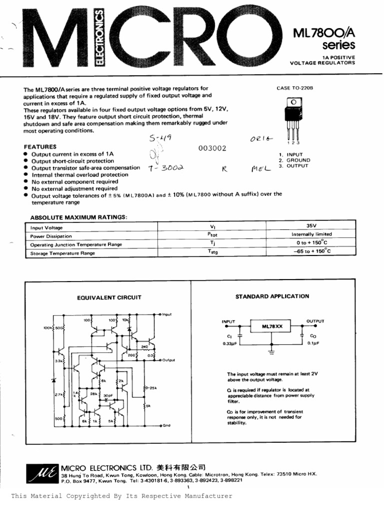 Datasheets for Electronic Components | PDF