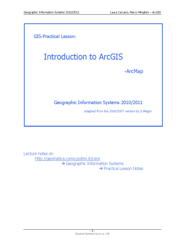 Introduction To Arcgis: Gis-Practical Lesson | PDF | Data | Computing