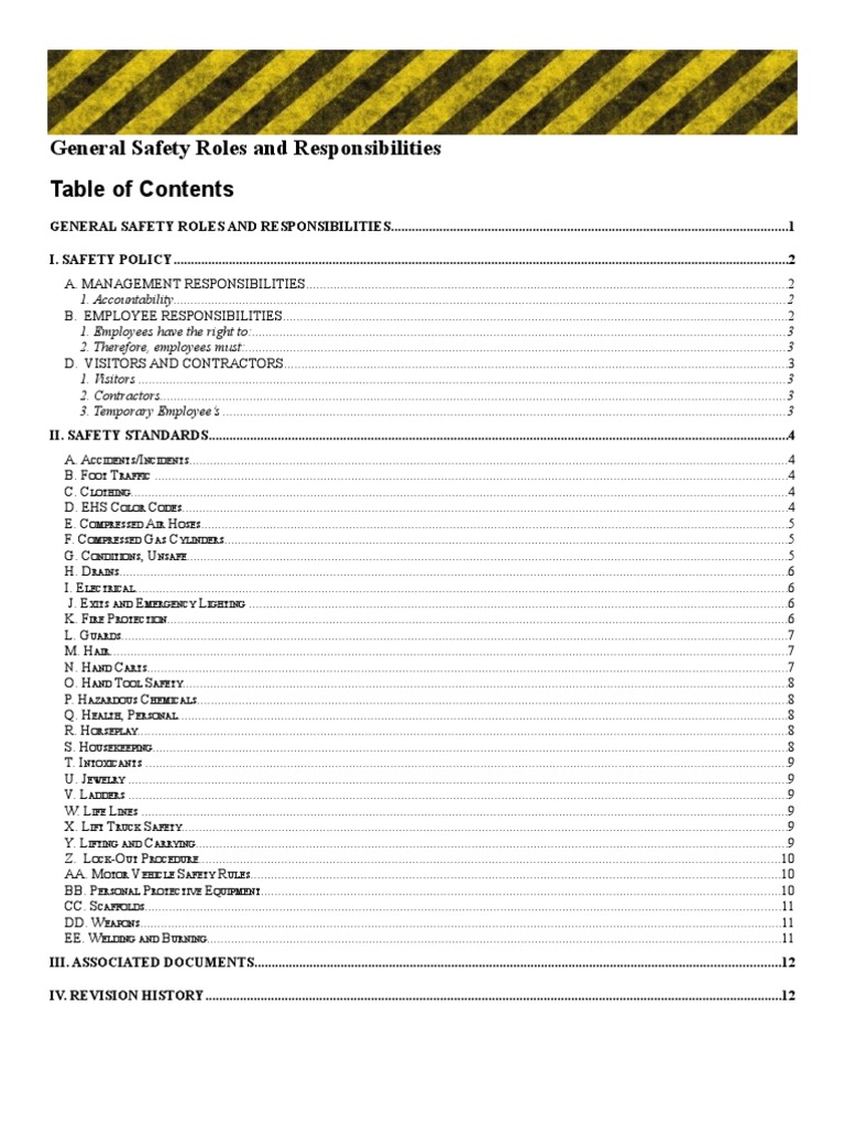 Employee Handbook | Occupational Safety And Health | Safety