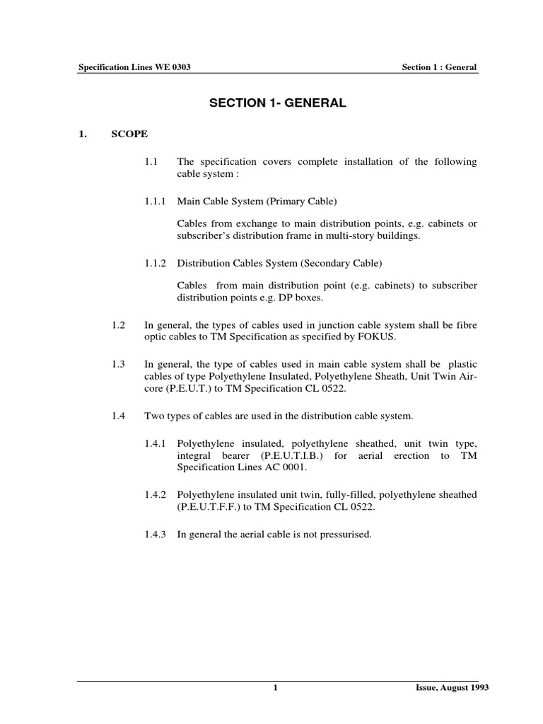 TM Cable Requirement | PDF | Cable | Electrical Connector