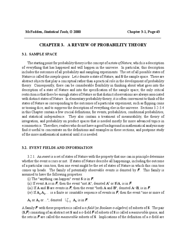 CH 3 | PDF | Measure (Mathematics) | Random Variable