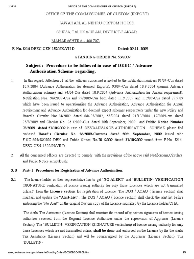 DEEC Procedures for Customs Compliance | PDF | Customs | Cheque