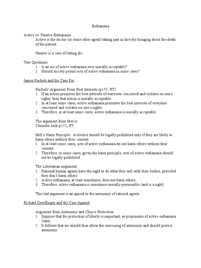 Euthanasia | PDF | Autonomy | Applied Ethics