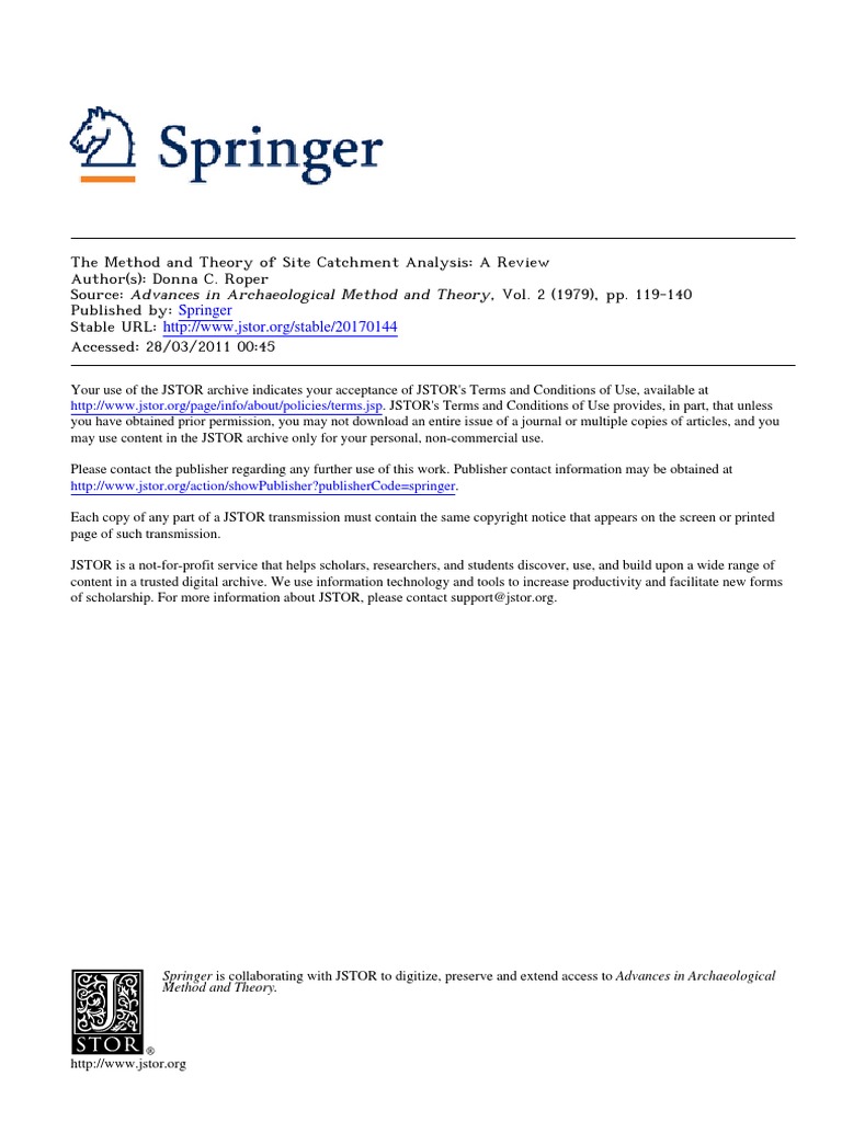 The Method and Theory of Site Catchment Analysis A Review | PDF ...
