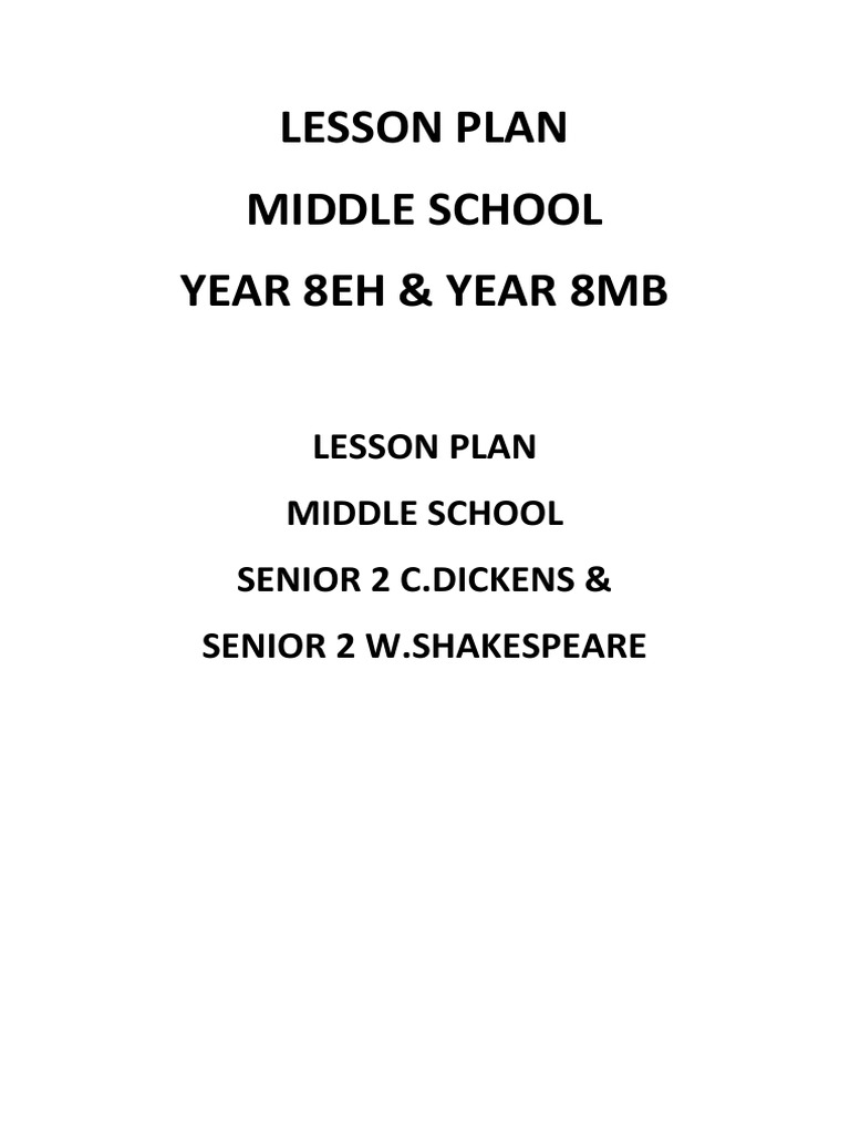 Lesson Plan Middle School Year 8eh & Year 8Mb | PDF