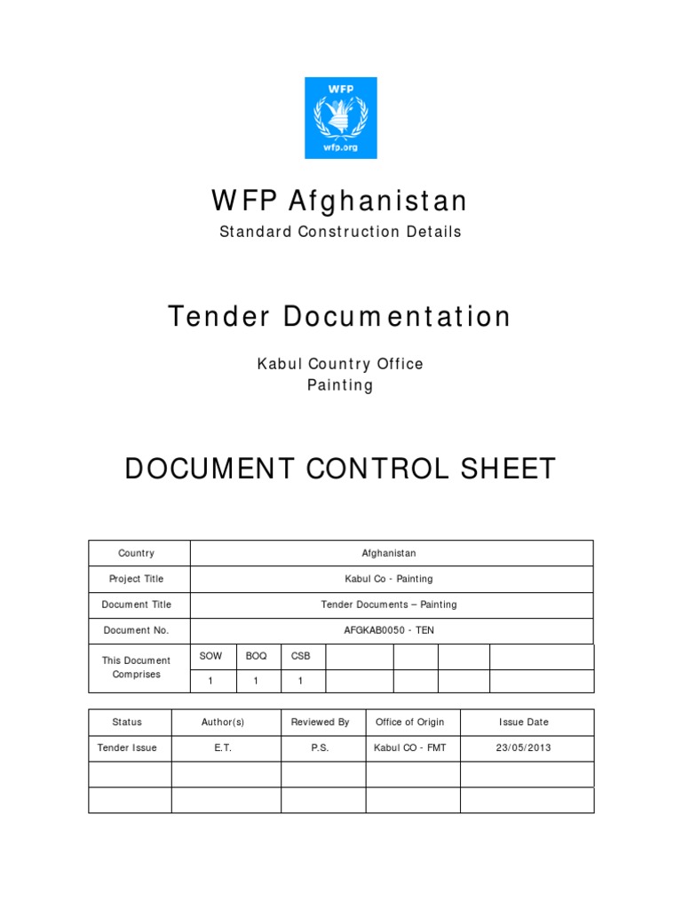 Kabul CO Painting Scope of Work | PDF | Paint | Specification ...