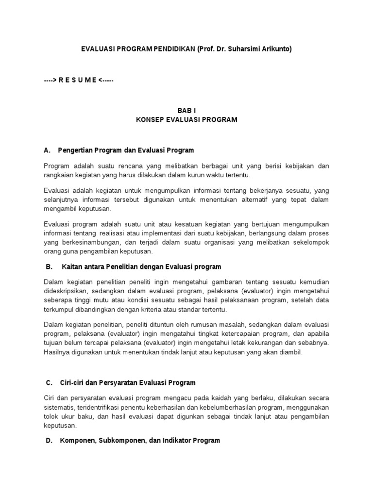Evaluasi Program Pendidikan | PDF