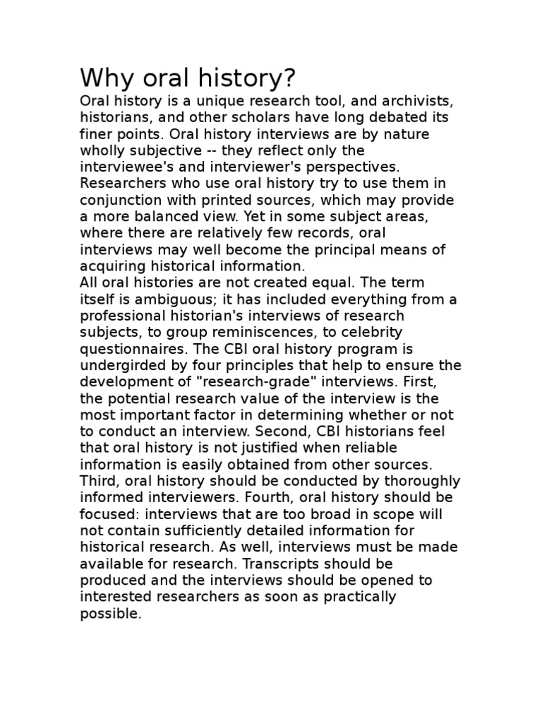 Ref-Why Oral History | PDF