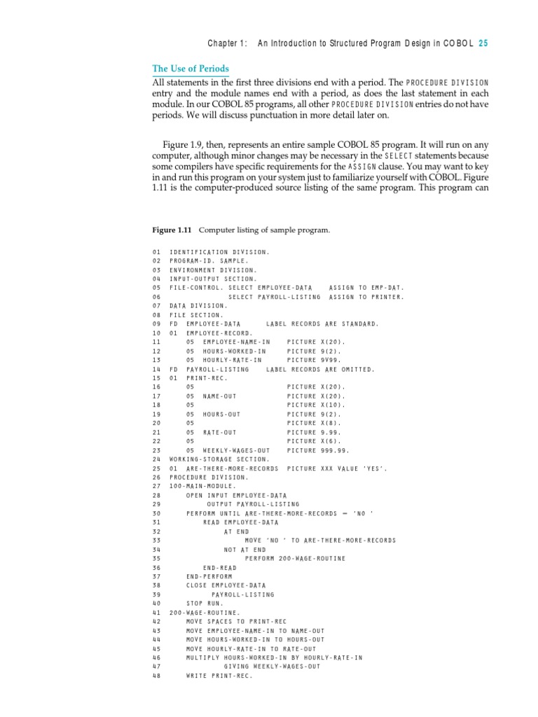 Program Design in COBOL | PDF | Object (Computer Science) | Object ... Program Design in COBOL | PDF | Object (Computer Science) | Object ...