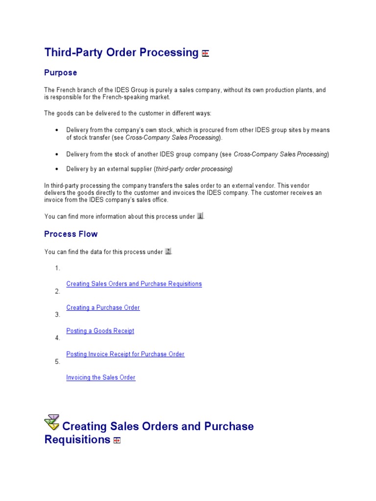 Third-Party Order Processing: Purpose | PDF | Corporate Jargon | Business