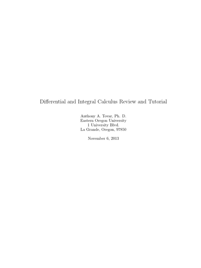 Calculus Review: Differentiation & Integration | PDF