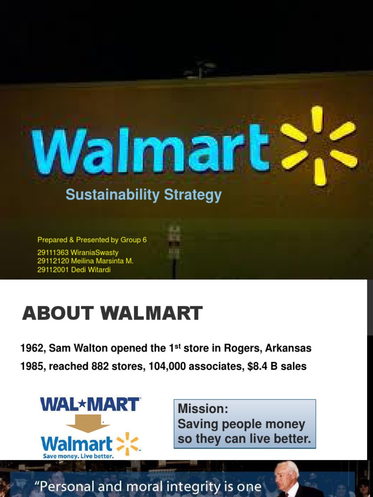 Walmart's Sustainability Strategy Group6 | PDF | Walmart | Sustainability