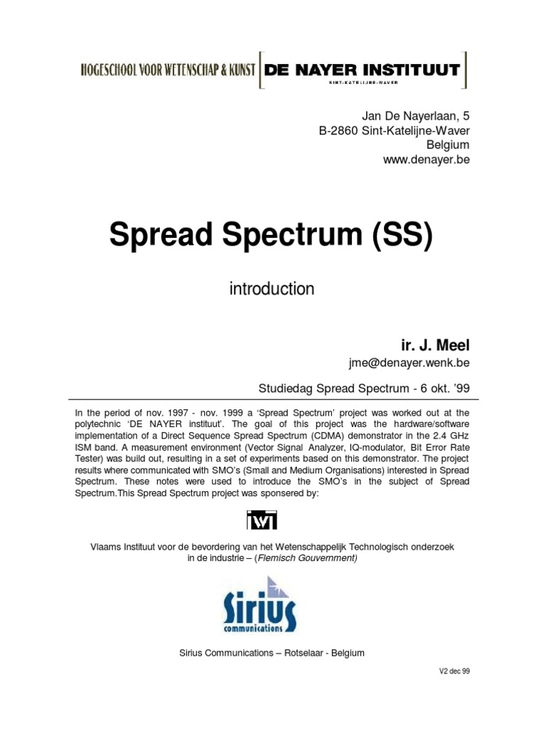 Spread Spectrum | PDF | Code Division Multiple Access | Modulation