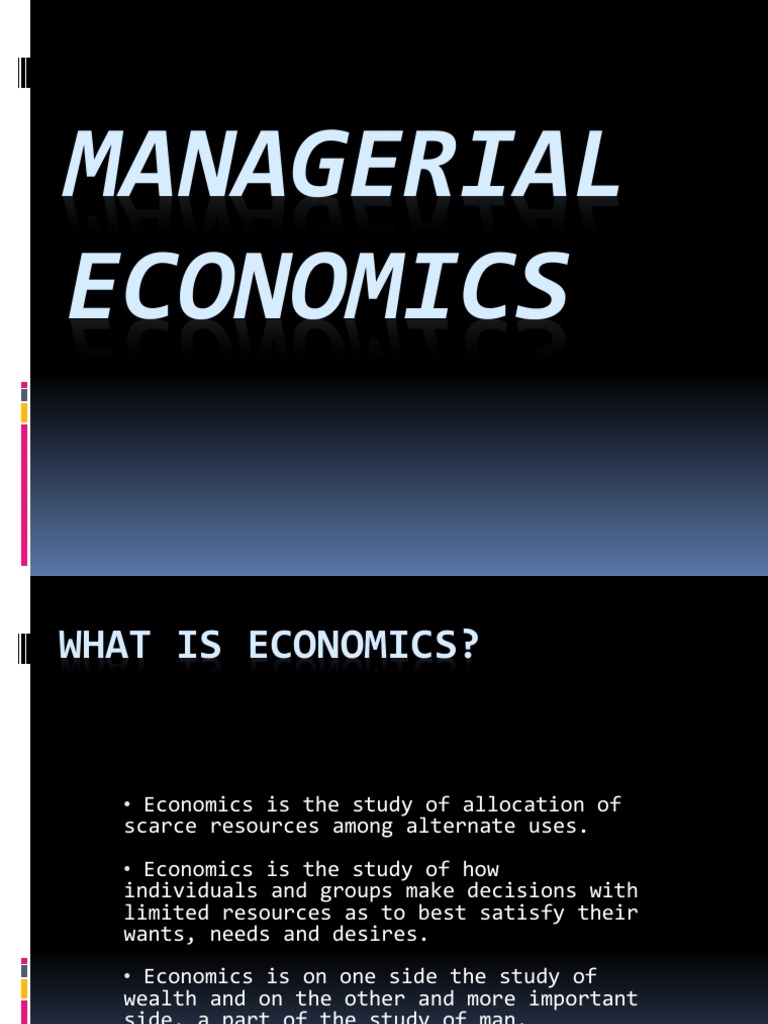 Managerial Economics Overview and Concepts | PDF | Demand Curve | Demand