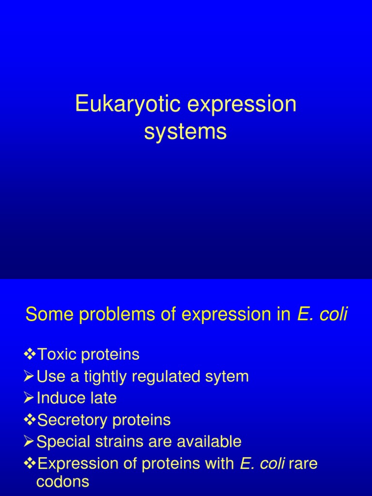 Eukaryotic Expression Systems | PDF | Vector (Molecular Biology) | Gene ...