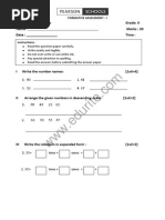 Cbse Class 1 Maths Question Paper FA 1 | PDF