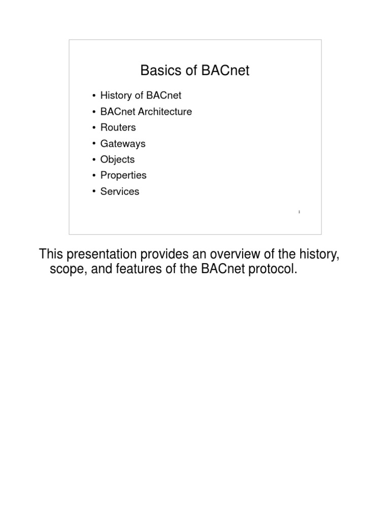 Bacnet Basics Pdf