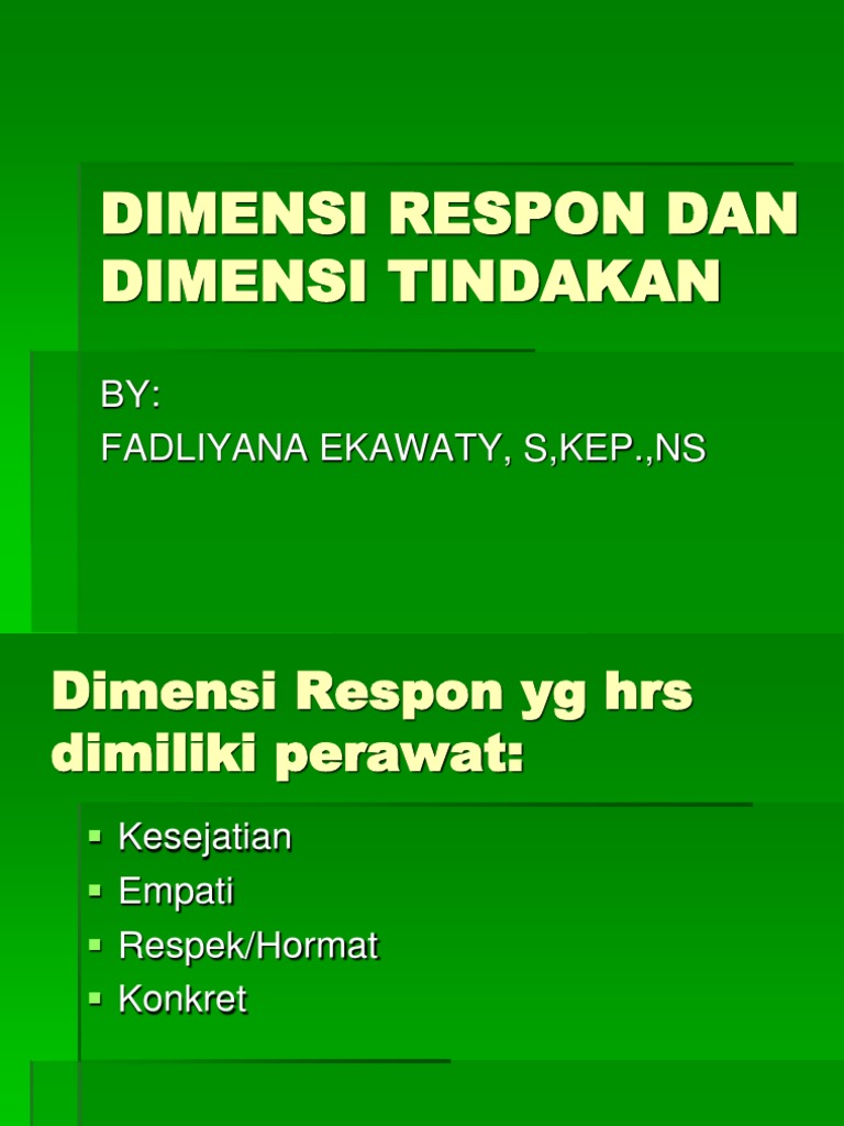 Dimensi Respon Dan Dimensi Tindakan New | PDF