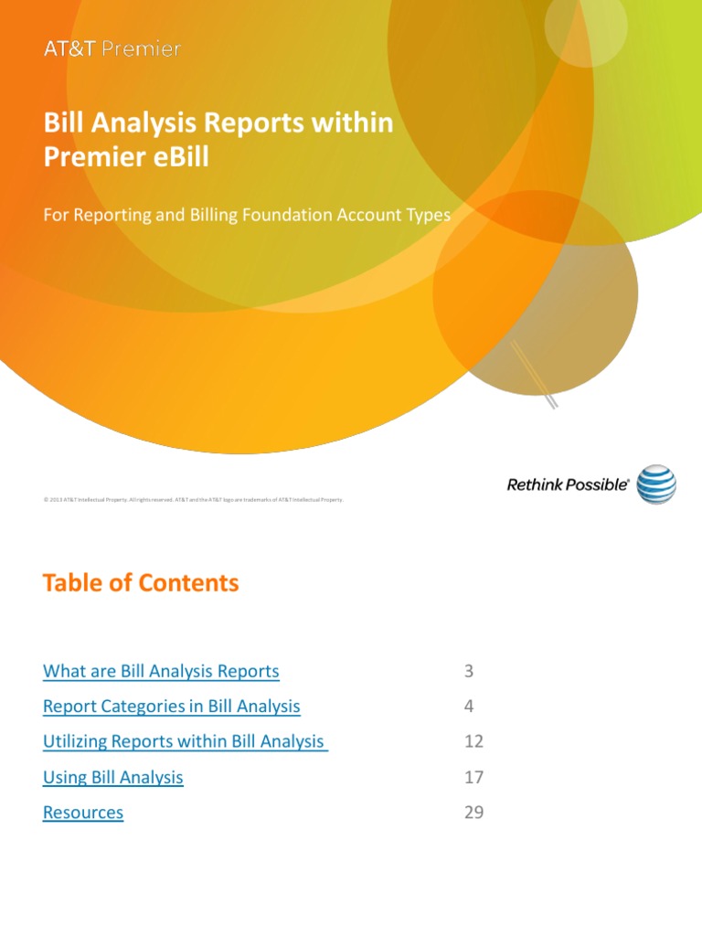 Bill Analysis Within Premier Ebill 081513 | PDF | At&T | Invoice