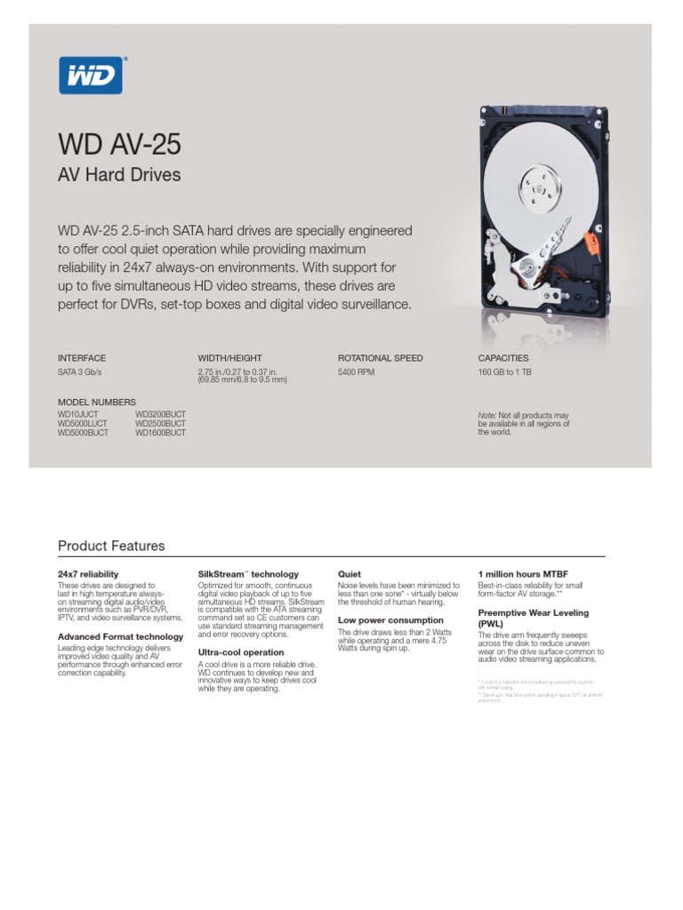 WD5000BUDT | PDF | Hard Disk Drive | Information Storage