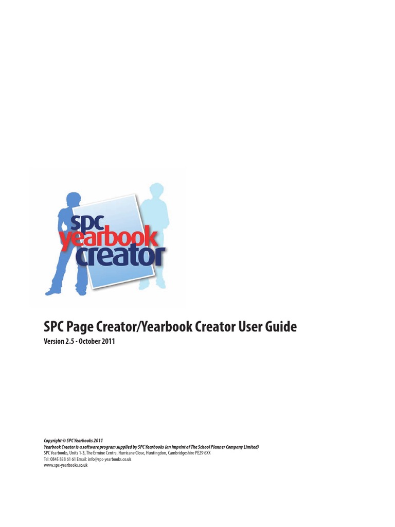SPC Page Creator/Yearbook Creator User Guide: Version 2.5 - October 2011 | PDF | Icon (Computing ...