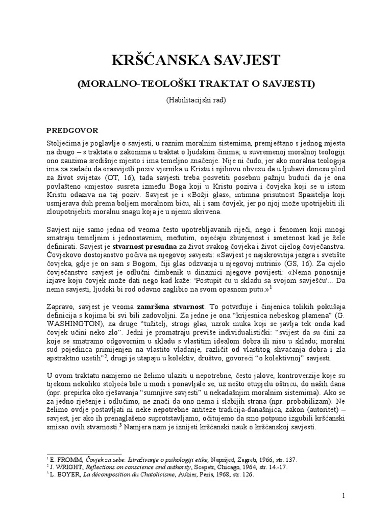 Kršćanska Savjest | PDF