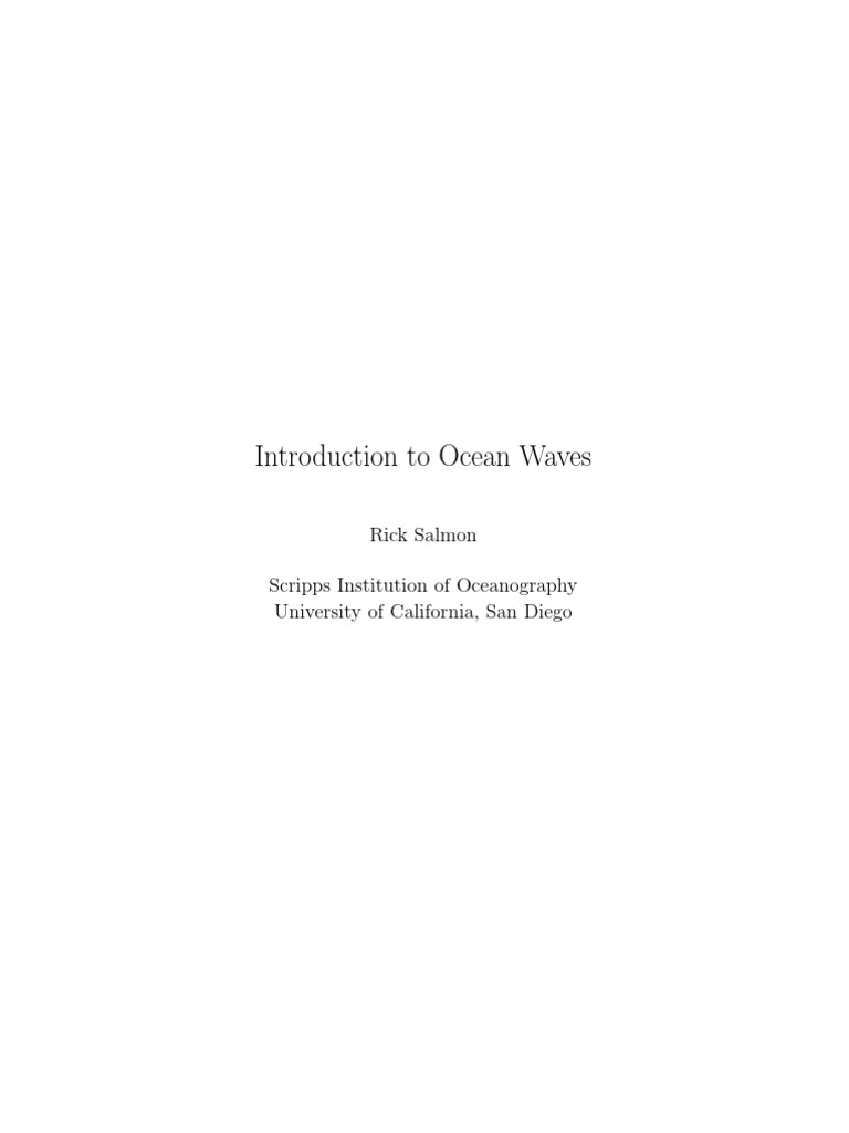 Introduction To Ocean Waves | PDF | Waves | Wavelength