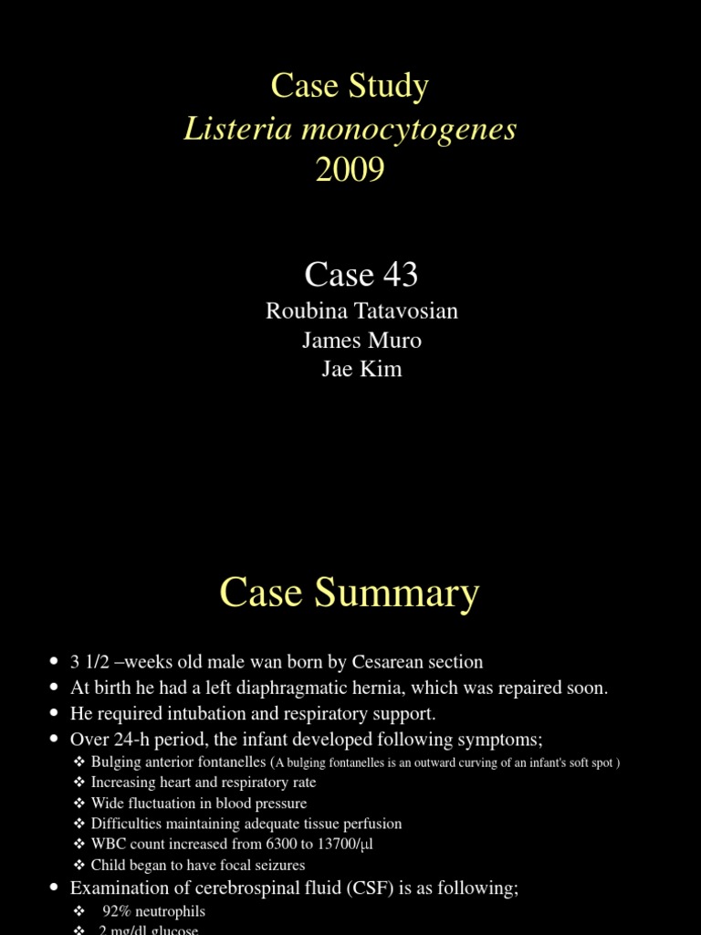 Case Study Listeria monocytogenes | PDF