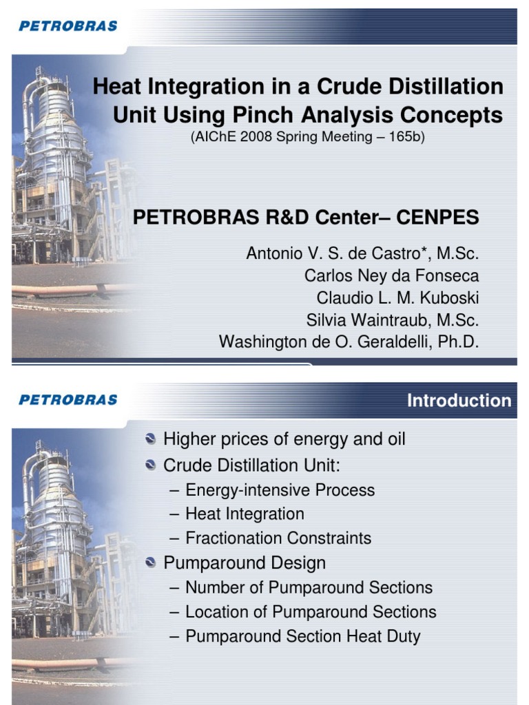 13 Heat Integration in A Crude Distillation Unit Using Pinch Analysis ...