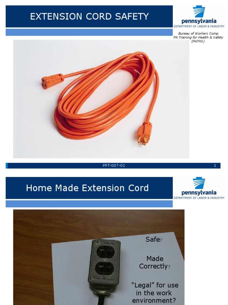 Electrical Extension Cord Safety-L&I v1 | PDF | Electrical Wiring ...