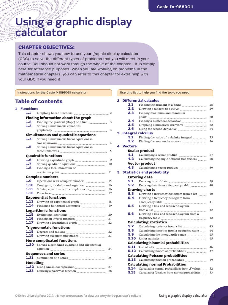 Using A Graphic Display Calculator: Chapter Objectives | PDF | Complex ...