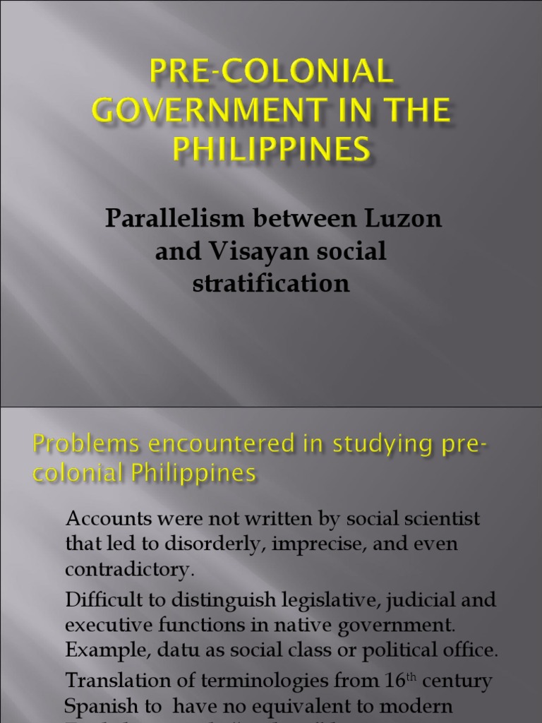 Pre-Colonial Government in The Philippines 2 | PDF | Social Divisions ...