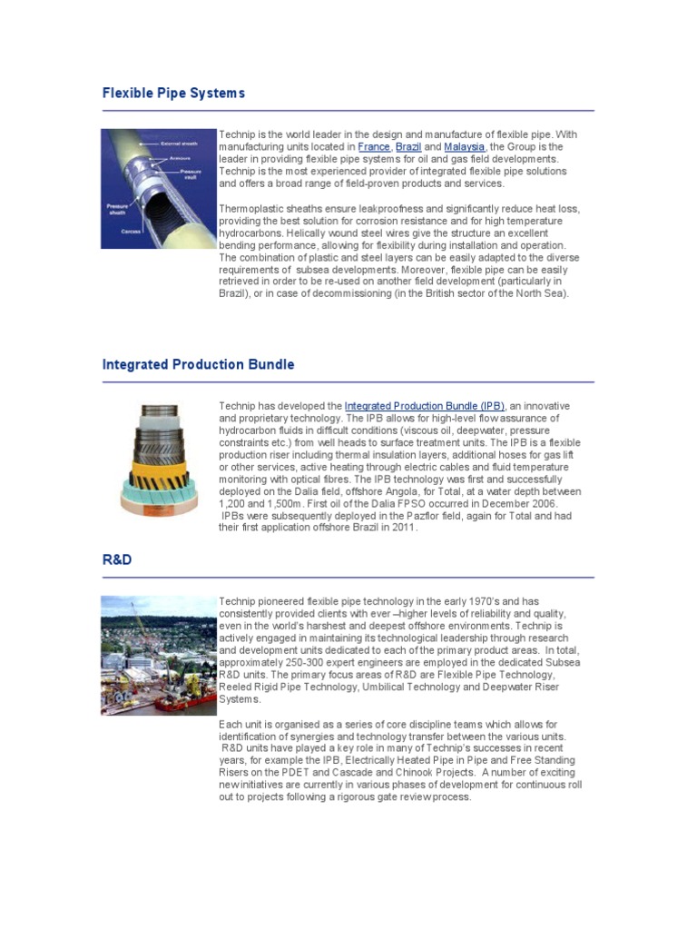 Flexible Pipe Systems: France Brazil Malaysia | PDF | Subsea ...