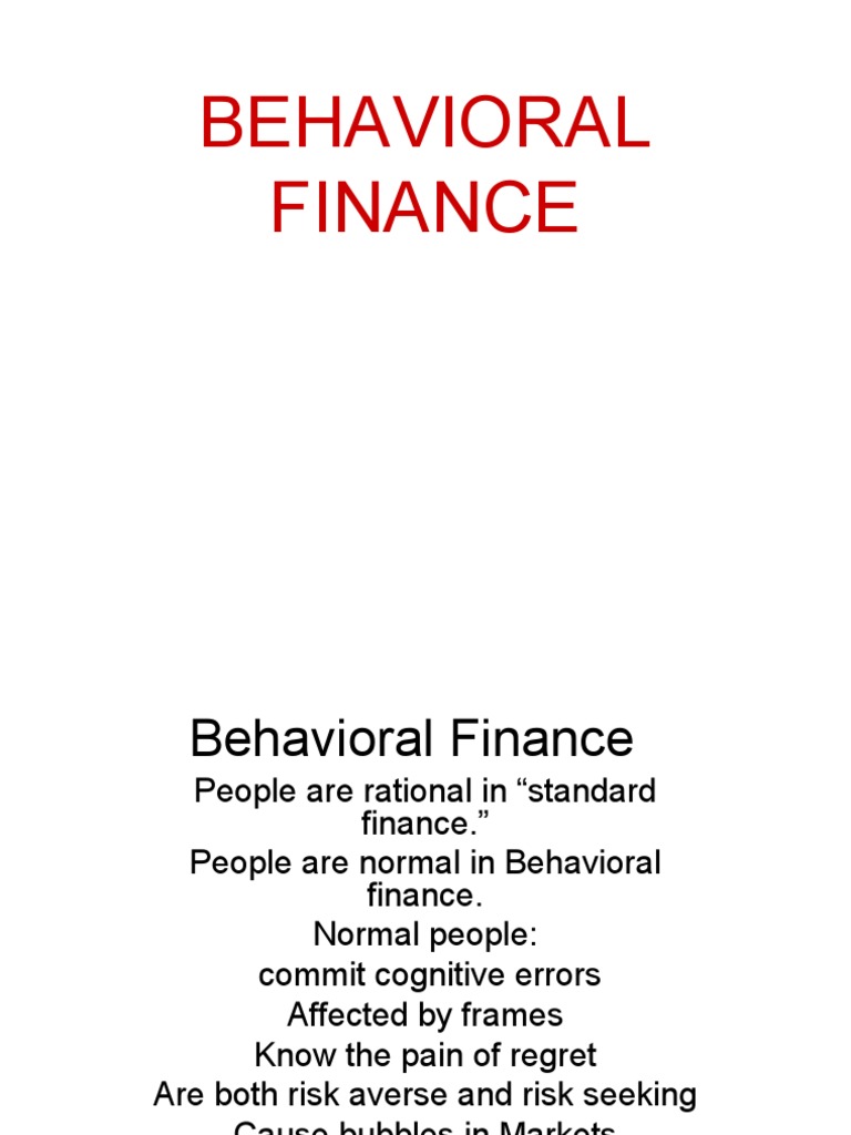 Behavioral Finance | PDF | Behavioral Economics | Investor